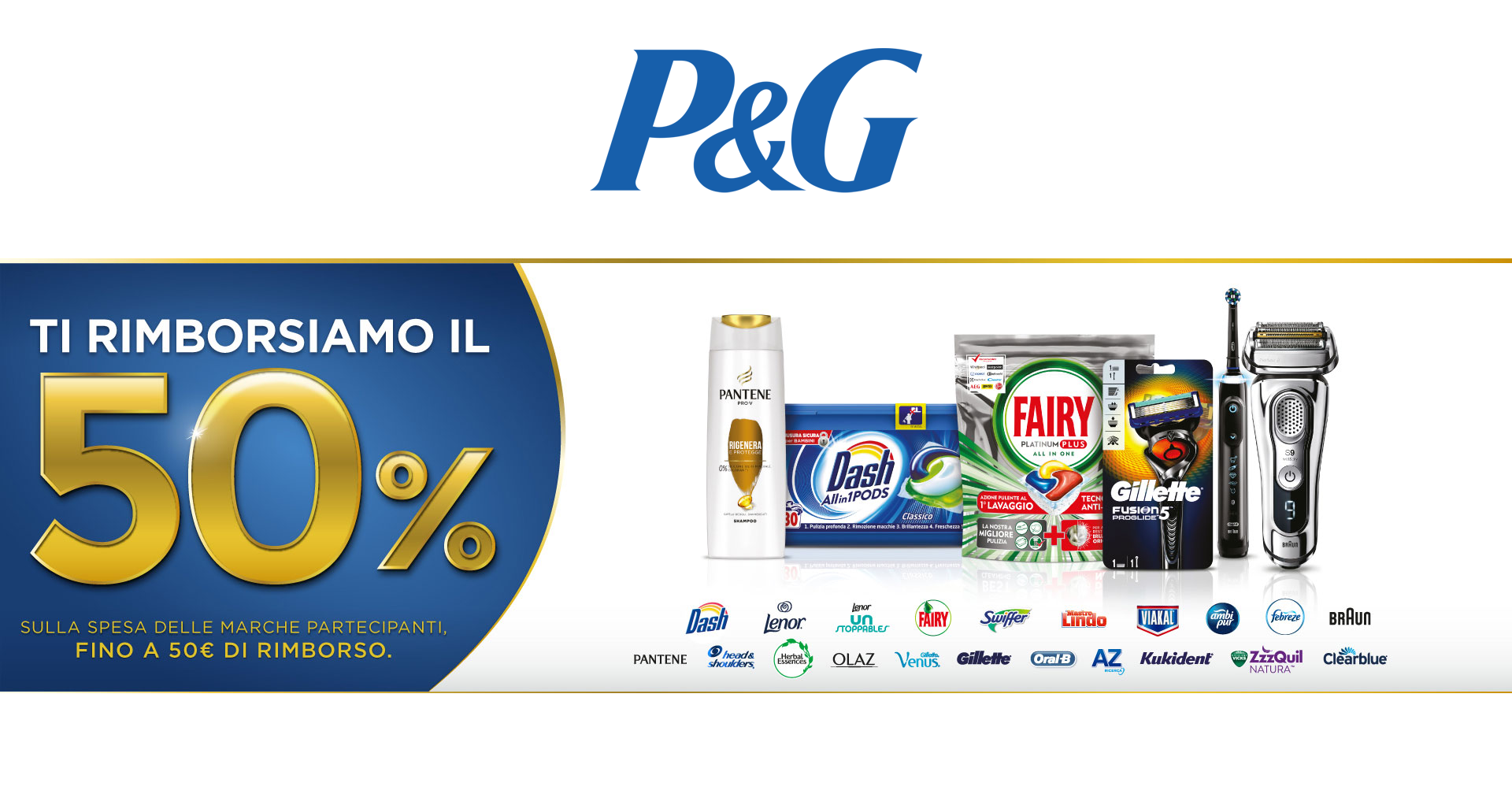 Rimborso del 50% sui prodotti P&G (compresi acquisti su Amazon)! — La pagina degli sconti