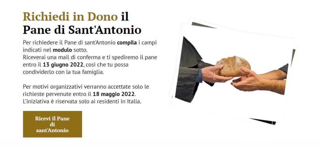 Richiedi GRATIS il Pane di Sant'Antonio!