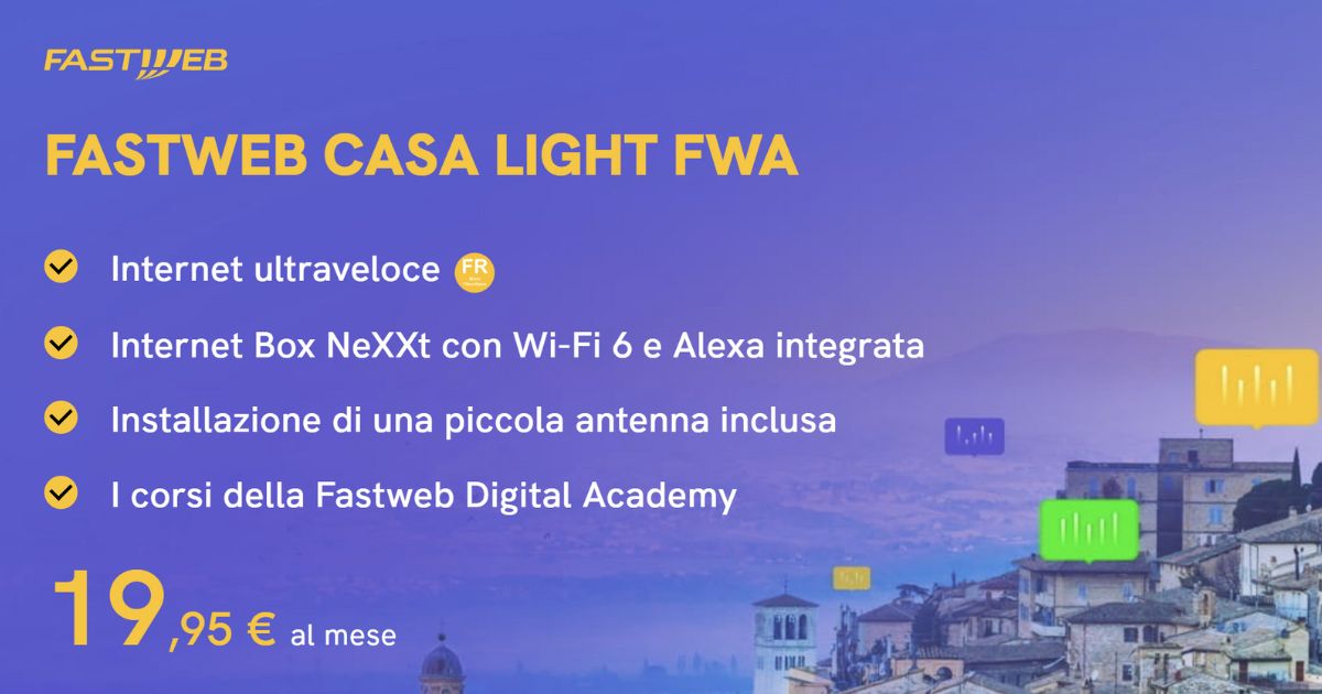 Fastweb Casa Light FWA: fibra ultraveloce senza limiti a soli 19,95€ al ...