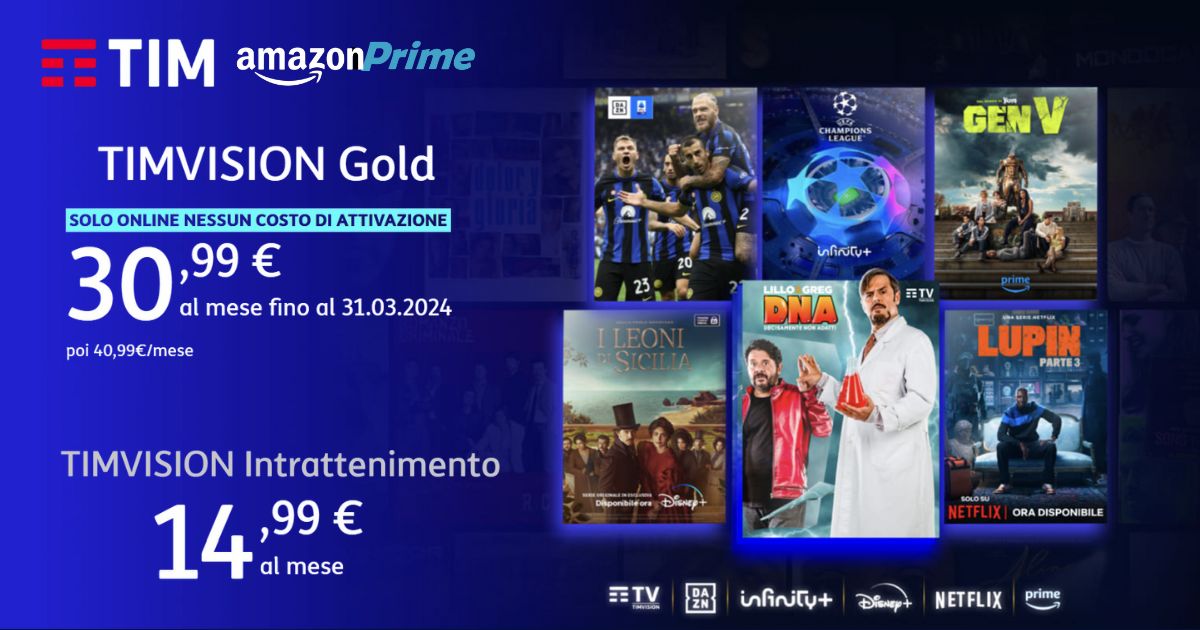 TIMVISION: Amazon Prime e Prime Video inclusi nelle offerte Gold e ...