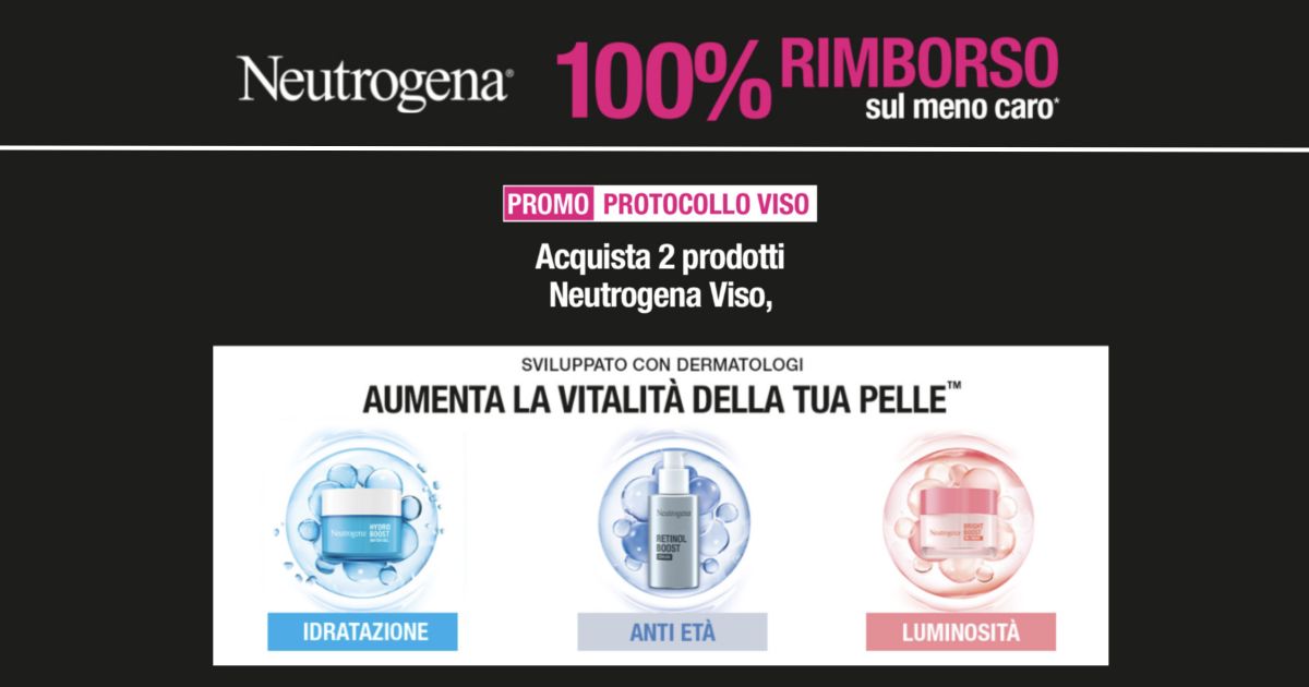 Cashback Neutrogena: acquista 2 prodotti viso e richiedi il rimborso del meno caro! — La pagina ...