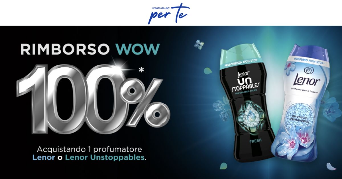 Cashback Lenor: acquista un profumatore e ottieni il 100% di rimborso ...