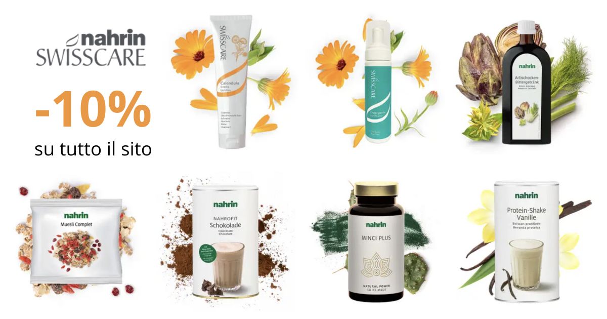 Codice Nahrin Swisscare: 10% di sconto su integratori e cosmetici naturali! — La pagina degli sconti