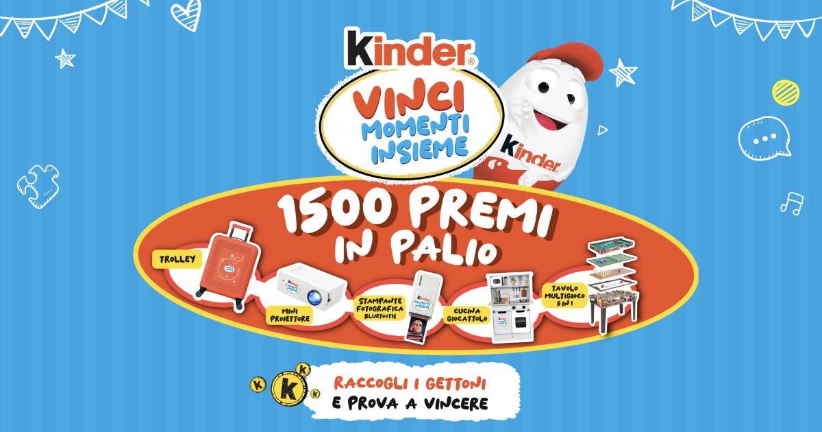 Concorso Kinder "Vinci momenti insieme - 2025": riscatta gratis giochi ...