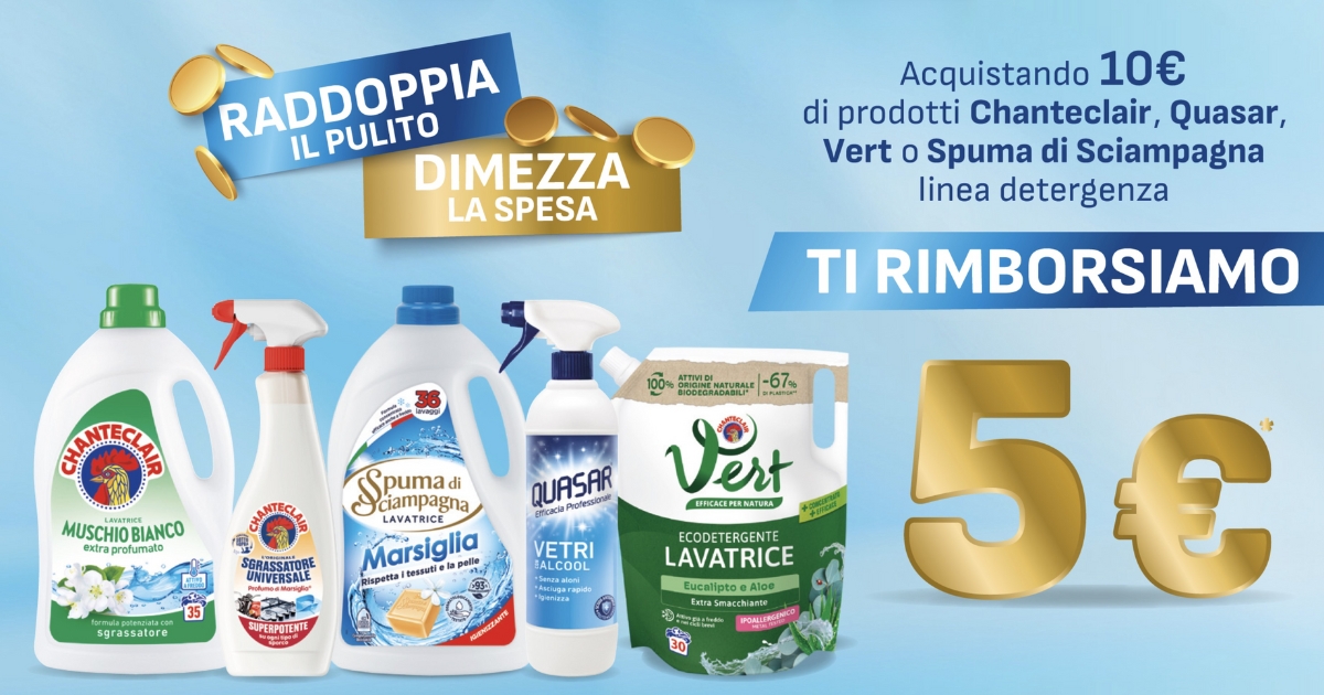 Cashback Chanteclair, Spuma di Sciampagna, Vert e Quasar: spendi 10 ...